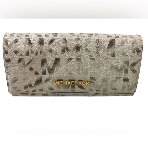 Michael Kors | Bags | Michael Kors Jet Set White Monogram Wallet | Poshmark